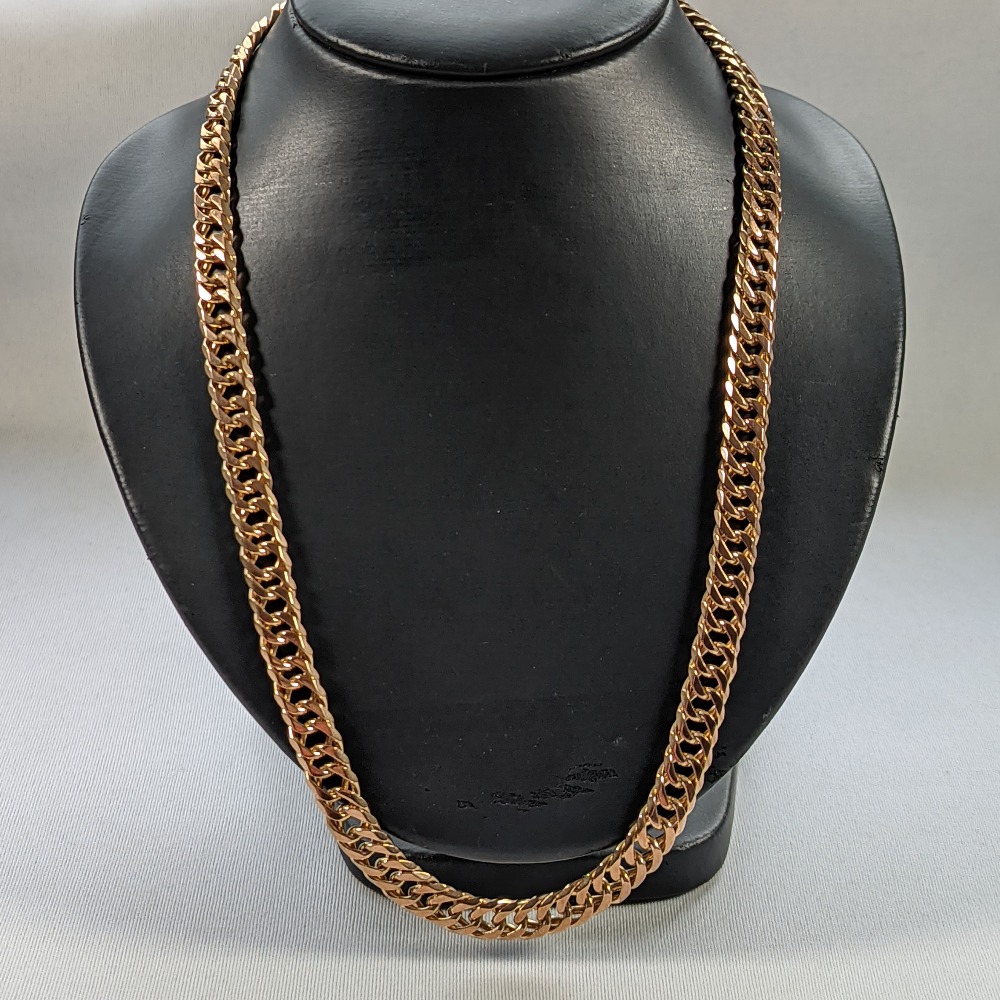 9ct Gold Double Link Cuban Curb Chain 19" - Own4Less